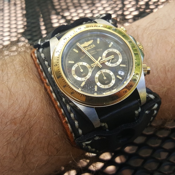 ShelBeth Designs | Other | Invicta Speedway On Custom Leather Cuff ...
